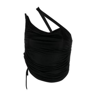 ADĀMO Andrea Adamo One-Shoulder Draped Top - - Tops - Damen - Schwarzk - XS