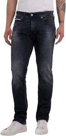 Replay Herren Jeans Grover Straight-Fit mit Comfort Stretch, Dark Grey 097 (Grau), 36W / 30L