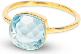 Amadeus Damen vegan Ring Sophia Blautopas Gold