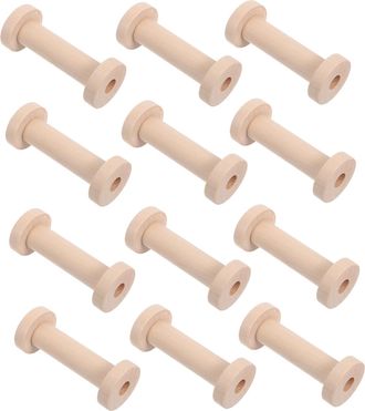Holibanna 15 St&uuml;ck Teiliges Vintage Holzspulen Unbehandelte Holzfaden-spulen f&uuml;r N&auml;hen Sticken und DIY Mehrzweck Garnhalter f&uuml;r B&auml;nder Garn Retro-Stil