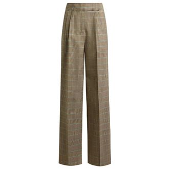Etro Pantalon en laine stretch &agrave; motif Prince de Galles - Femme - Pantalons - Brun - Taille: 40 FR