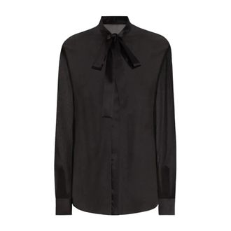 Dolce & Gabbana Schwarze Seidenbluse mit Schleife - - Blouses & Shirts - Damen - Schwarzk - M