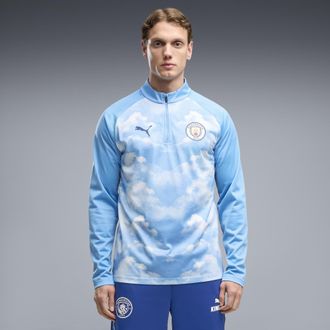 Puma Manchester City Aufw&auml;rmoberteil mit Rei&szlig;verschluss bis zum Hals Herren, Accessoires, Blau, XXL