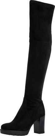 Tamaris Damen Overknee Boots Textil Blockabsatz; BLACK/schwarz; 41 EU