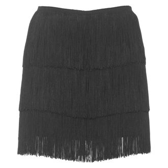 Norma Kamali Femme, Jupes, Noir, Taille: 42 FR Mini-jupe &agrave; franges