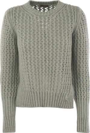 Herno Femme, Pulls, Vert, Taille: 38 FR Maille en fil dalpaga et de laine