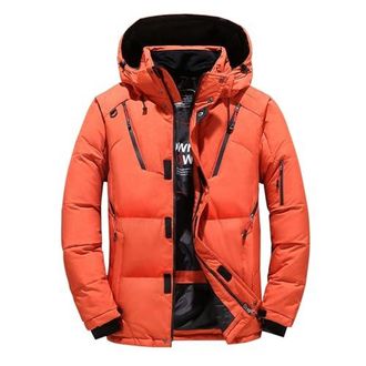 Generic Doudoune l&eacute;g&egrave;re &agrave; capuche rembourr&eacute;e pour homme - Manteau dhiver confortable &agrave; manches longues - Plusieurs poches - Pour randonn&eacute;e, escalade - Fermetu