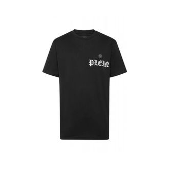 Philipp Plein Homme, Tops, Noir, Taille: 2XL T-Shirt Round Neck SS Gothic Plein