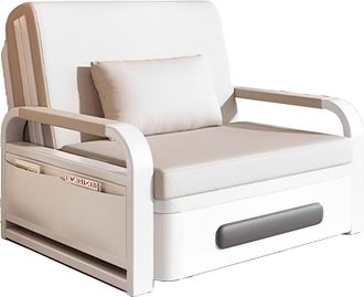 Generic Schlafsessel Klappbar Gästebett Klappsofa mit Schlaffunktion und Bettkasten Handlauf mit Stauraum Versteckte Rollen Tragkraft 300 Kg Geeignet für Arbe