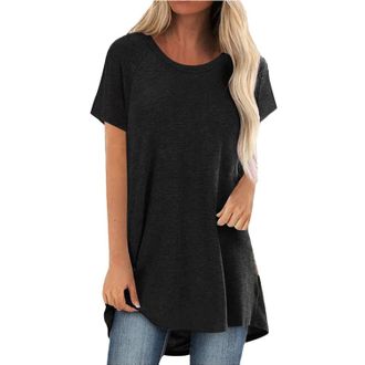 Minetom Tshirt Damen Oversize Kurzarm Locker Sommer Longshirt Oberteile Sommer Tee Shirt Locker Casual Shirt Lässig Basic Bluse Sweatshirt Sommershirts Für Fr