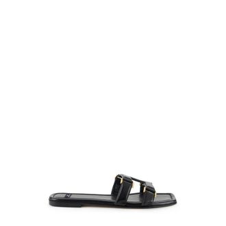Elisabetta Franchi Flache Sandalen aus Nappaleder - - Shoes - Damen - Schwarzk - 41 EU