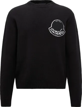 Moncler Pull en laine à logo brodé