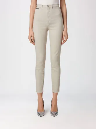 Philipp Plein Jean court skinny en stretch &agrave; taille haute et effet us&eacute;
