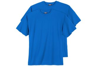 Adamo Rundhalsshirt Adamo 2er-Pack Basic T-Shirt &Uuml;bergr&ouml;&szlig;e royalblau