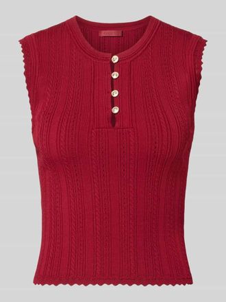 Guess Stricktop in Pointelle-Strick mit kurzer Knopfleiste