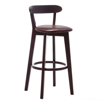 Generic Braune Barhocker aus PU-Leder, h&ouml;henverstellbar, mit Fu&szlig;st&uuml;tze und R&uuml;ckenlehne, Moderne ESS- und Fr&uuml;hst&uuml;cksst&uuml;hle f&uuml;r Zuhause, Caf&eacute;, Sitzh&ouml;he 61/71 cm