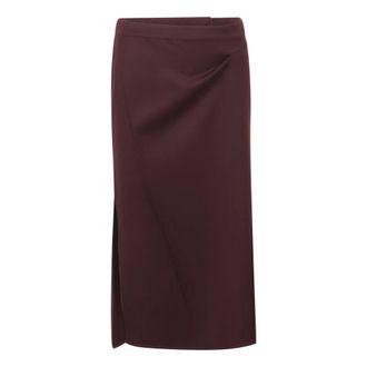 Victoria Beckham Femme, Jupes, Violet, Taille: 38 FR Jupe midi compacte en flanelle