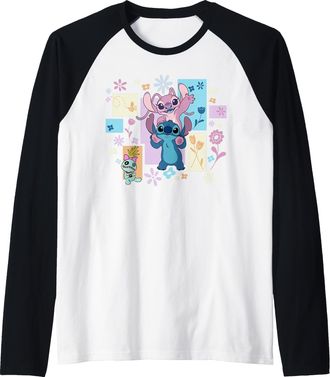 Disney Stitch & Angel Spring Easter Friendly Flower Faces Raglan