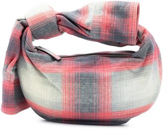 Bottega Veneta Hobo Bags - Mini Printed Leather Tartan Jodie - Gr. unisize - in Grau - f&uuml;r Damen