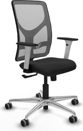 Piqueras y Crespo B&uuml;rostuhl, schwarz, mit wei&szlig;en und schwarzen Armlehnen, h&ouml;henverstellbare Lendenwirbelst&uuml;tze, ausgestattet mit 3 Positionen und Schaumstoff, Grau/Schw