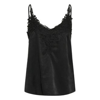 Cream Haut Noir avec D&eacute;tails en Dentelle - Femme - Tops - Noir - Taille: 48 FR
