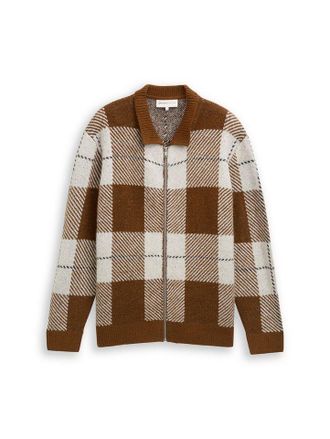 Tom Tailor Cardigan Pullover & Strickjacken Relaxed Fit Strickjacke mit Karomuster