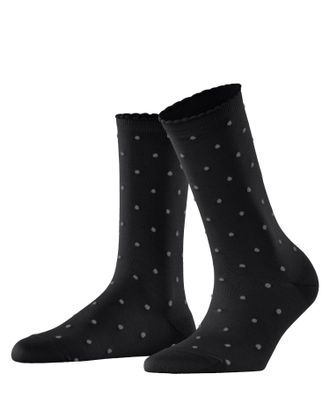 Falke Damen Socken Spike Dot W So Baumwolle gemustert 1 Paar, Schwarz Black 3000, 39-42