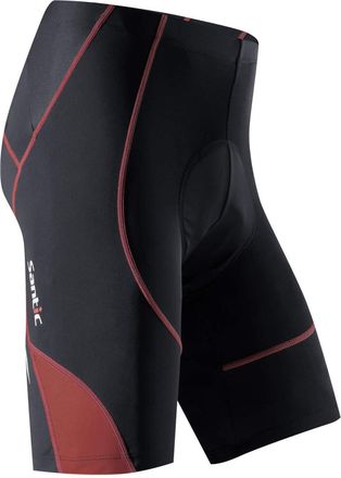 Santic Radlerhose Herren Kurz mit Sitzpolster Radhose Kurz Fahrradhose Gepolstert Radshorts Herren mit Polster Weinrot EU XXXL