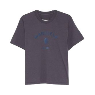 Maison Margiela Number Logo T-Shirt - - Tops - Damen - Blau - L