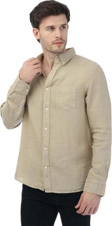GANT Hemd f&uuml;r Herren, St&uuml;ckgef&auml;rbt, Leinen, Regul&auml;r (Beige)