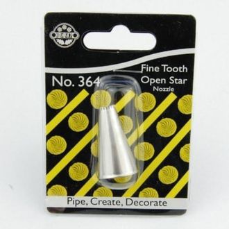 PME JEM Fine Tooth Open Star Piping Nozzle Decorating Tip Feinzahnige Offene Sterntülle Nummer 364, Edelstahl, Silber, 2 x 2 x 3.5 cm
