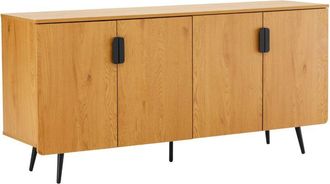 Oviala Buffet moderne 4 portes 160 cm bois clair