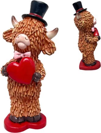 Generic Valentinstag Kuh | Harze Kuh Romantische Bilder - Dekoration F&uuml;r Schreibtisch,F&uuml;r Paare Valentinstag Hochzeit Haus Eingang Kaminsims Fernsehen Schrank