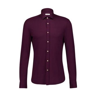 Boglioli Burgunder Baumwollhemd Klassischer Kragen - - Shirts - Herren - Rot - XL