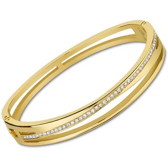 Lotus Bracelet acier doré empierré