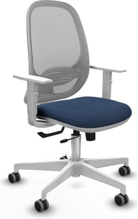 Piqueras y Crespo Computerstuhl, zylindrisch, mit wei&szlig;en Armlehnen, h&ouml;henverstellbare Lendenwirbelst&uuml;tze, ausgestattet mit Syncro/Traslack und Schneideschaum, Grau/Mari