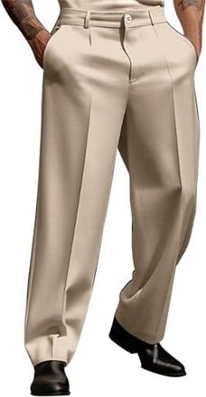 Generic Pantalon de costume pour homme - Pantalon cargo pour homme - Pantalon de travail ample pour homme - Taille extensible - Coupe ajust&eacute;e - Pantalon de ch