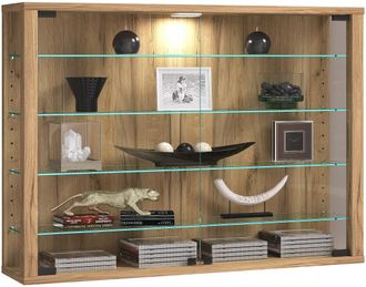 VCM Glasvitrine H&auml;ngend Vitrosa L | Vitrine Mit ESG-Sicherheitsglas | H. 60 x B. 83 x T. 18 cm | Modern Und Platzsparend | Glas Vitrinenschrank