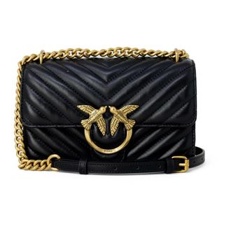 Pinko Pinko, Femme, Sacs, Noir, Taille: ONE Size Love One Mini DC Sheep Nappa