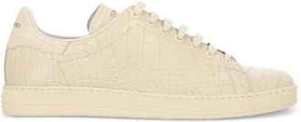 Tom Ford Homme, Chaussures, Beige, Taille: 40 EU Baskets Low Top Simil Cocodrilo