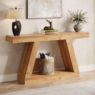Tribesigns Tribesigns Table Console dentr&eacute;e, 140 x 30 x 80 cm, Table dappoint en Bois de Ferme avec Rangement pour Entr&eacute;e, Chambre, Salon, Couloir, Marron