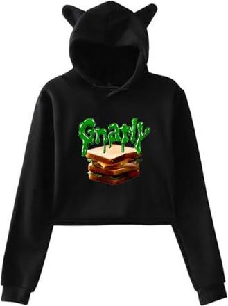 Generic Katseye Gnarly Merch Sweat à capuche avec oreilles de chat et manches longues pour femme, Noir, XS