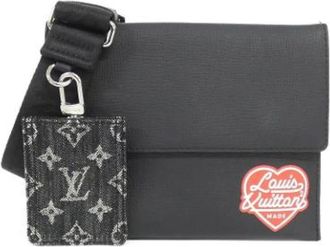Louis Vuitton unisex, Pre-owned, Noir, Taille: ONE Size Sac bandouli&egrave;re en denim vintage Pre-owned