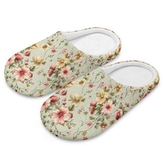 Coloranimal Pantoufles de spa pour femme - Pour chambre dh&ocirc;tes, maison - Bout ferm&eacute; - R&eacute;utilisable - Sandales dh&ocirc;tel, floral, 38.5/39.5 EU