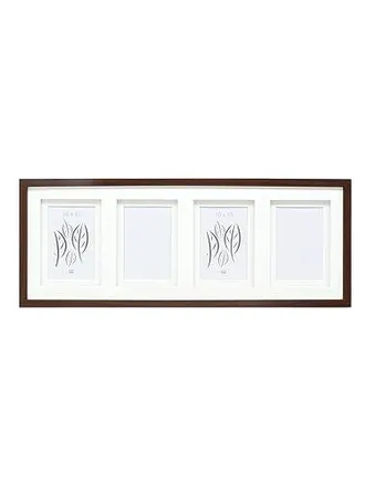 Deknudt Frames Cadre p&ecirc;le-m&ecirc;le pour 4 photos - Marron - Avec double passe-partout - Taille de limage : 10 x 15 cm - En bois MDF - &agrave; suspendre - multivue - collage - 
