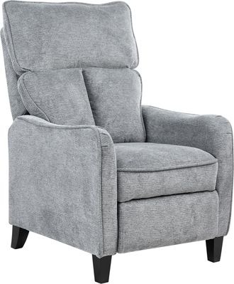 Beliani Fernsehsessel mit Armlehnen Stoffbezug grau manuell verstellbar Retro ROYSTON