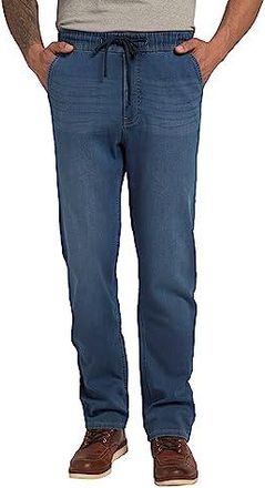 JP1880 Jeans, Flexnamic, Coupe Droite, Taille à Enfiler, Medium Stone, 7XL Homme