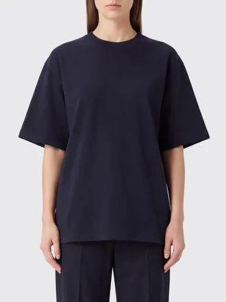 Sportmax T-Shirt mit Rundhalsausschnitt aus Viskosemischung und &uuml;berschnittenen Schultern
