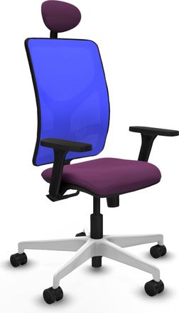 Piqueras y Crespo Gepolsterter Schreibtischstuhl mit 3D-Armen, h&ouml;henverstellbarer Lendenwirbelst&uuml;tze und festem Kopfteil, ausgestattet mit 3-fach verstellbarer R&uuml;ckenle