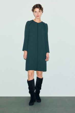 Gerard Darel Robe droite en cr&ecirc;pe - CLARE - Vert fonc&eacute;